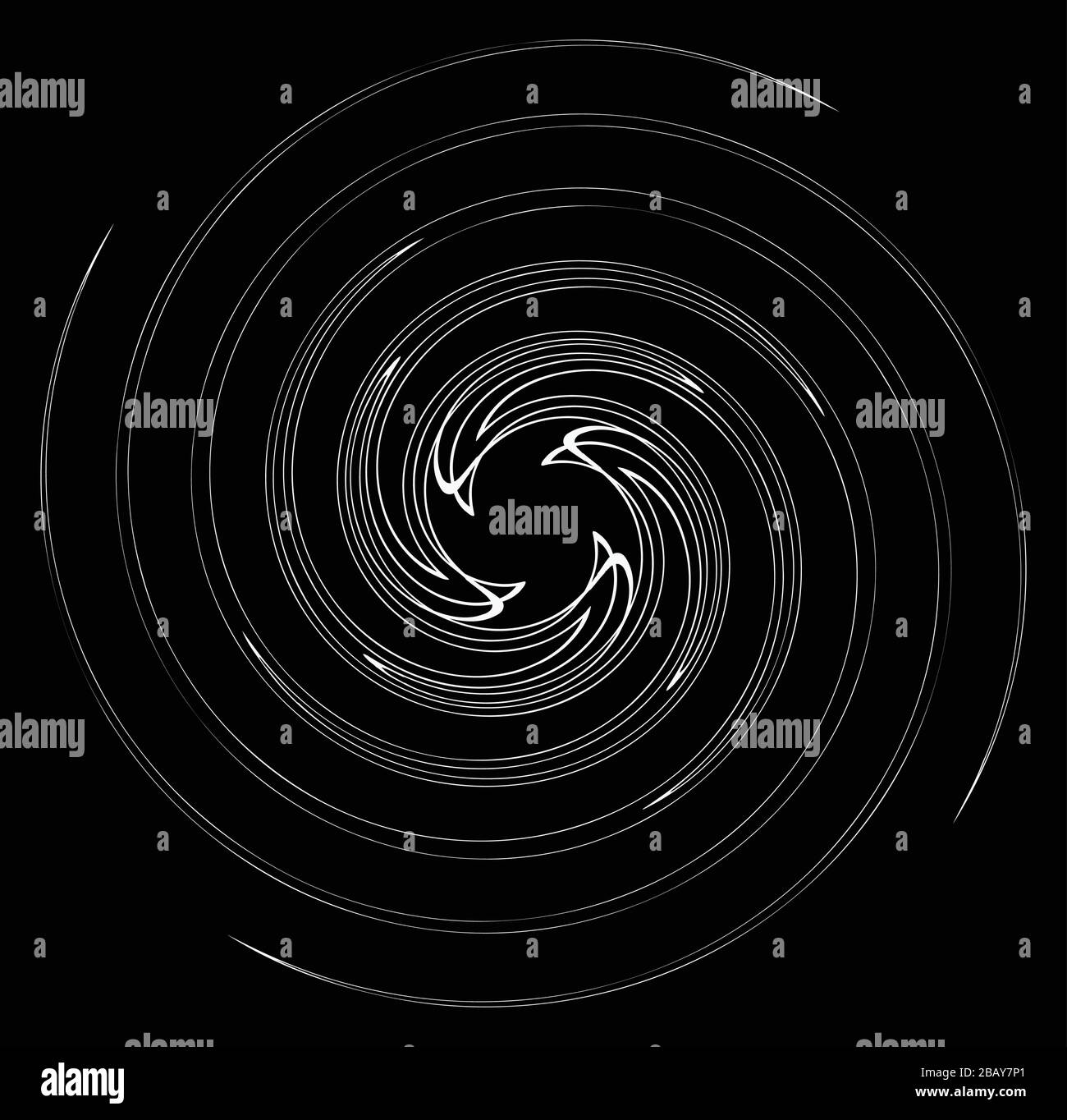 Monochrome volute, vortex shapes. Twisted helix elements. Rotation ...