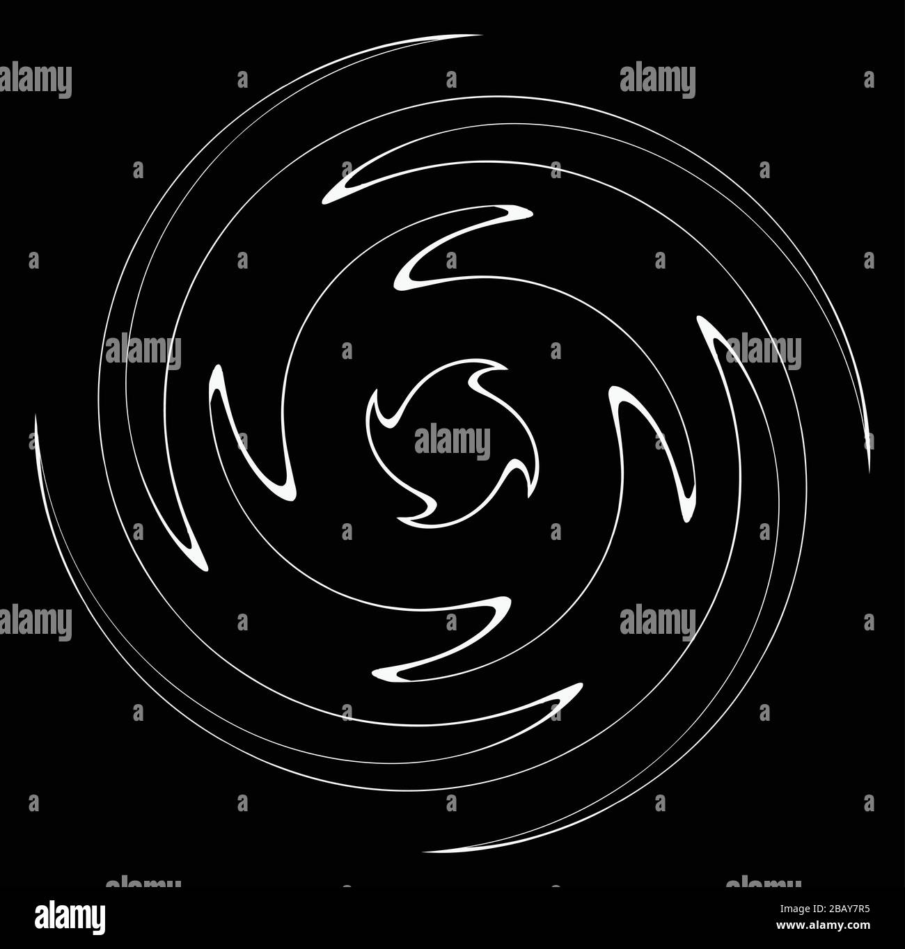 Monochrome volute, vortex shapes. Twisted helix elements. Rotation ...