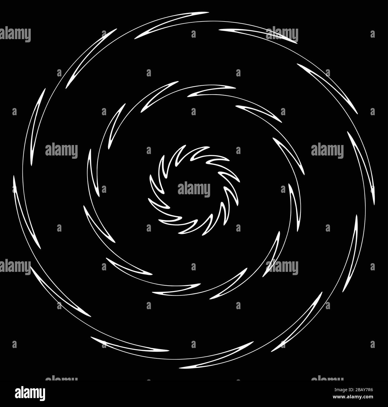 Monochrome volute, vortex shapes. Twisted helix elements. Rotation ...