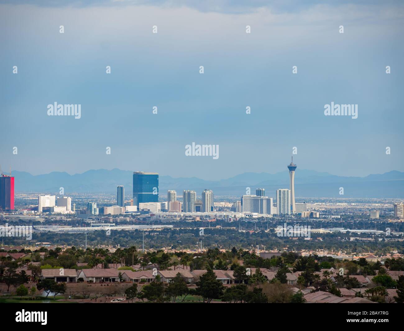 Las Vegas, MAR 29, 2020 - Beautiful residence area of MacDonald Ranch ...