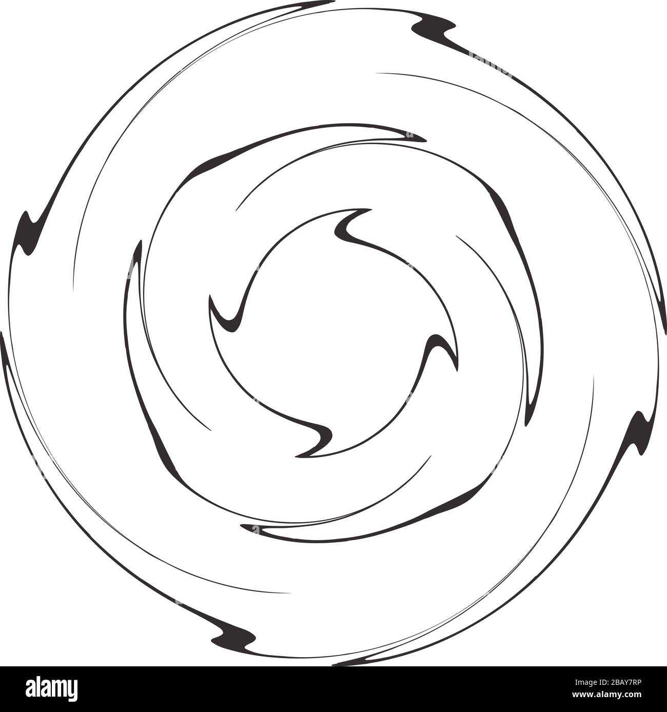 Monochrome volute, vortex shapes. Twisted helix elements. Rotation ...