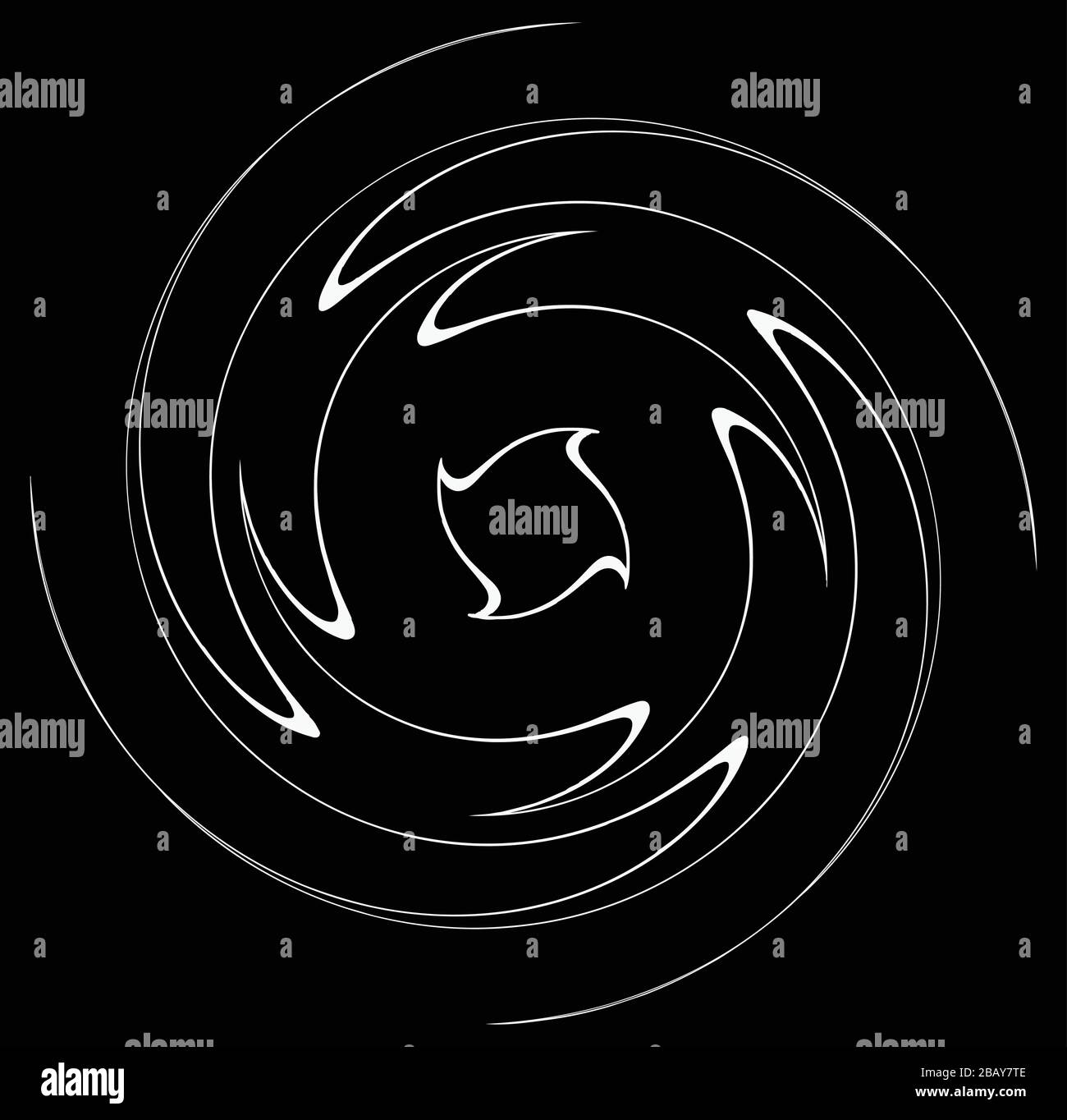 Monochrome volute, vortex shapes. Twisted helix elements. Rotation ...