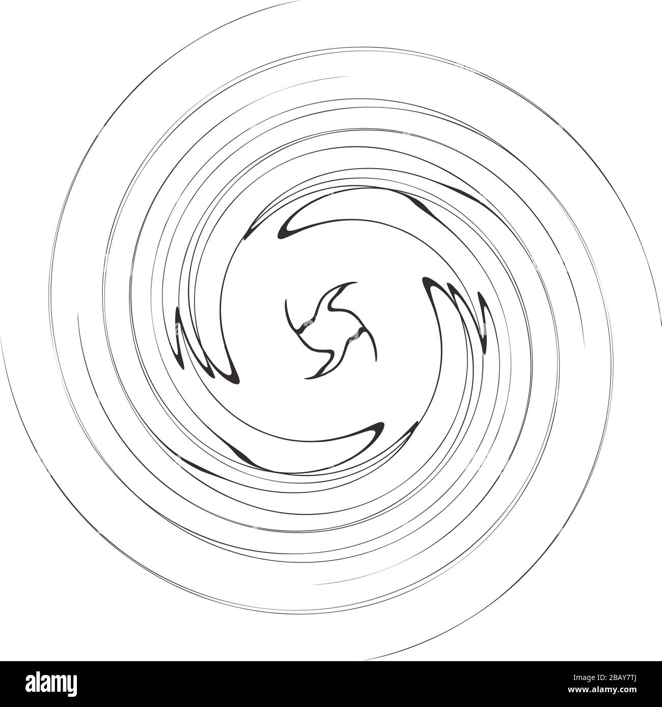 Monochrome volute, vortex shapes. Twisted helix elements. Rotation ...