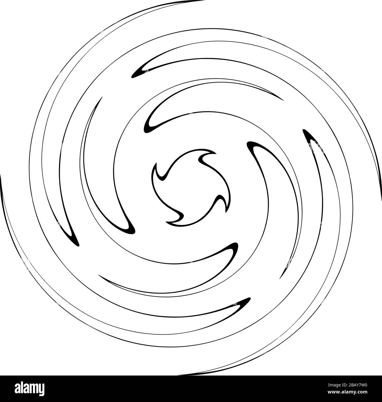 Monochrome volute, vortex shapes. Twisted helix elements. Rotation ...