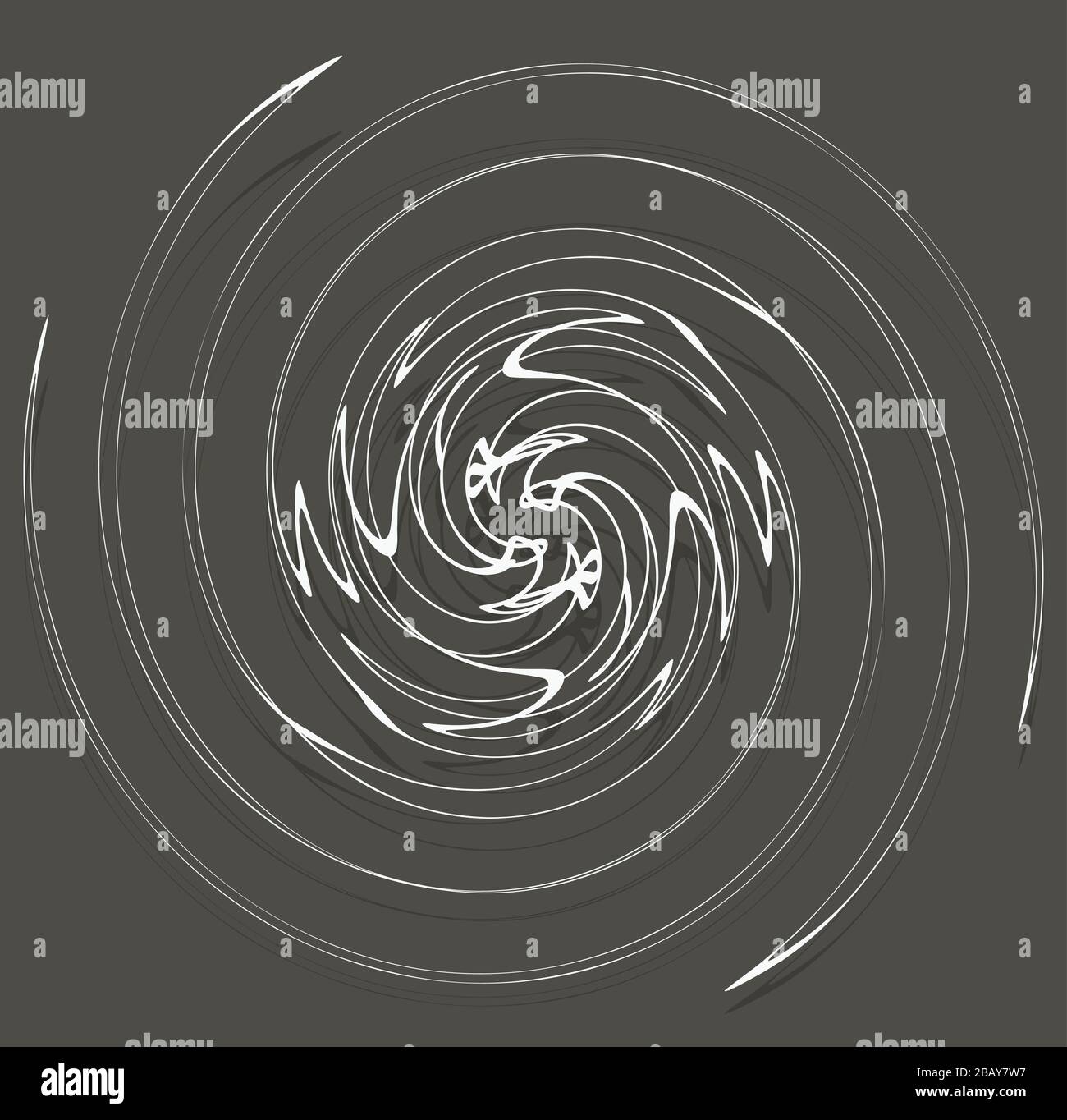 Monochrome volute, vortex shapes. Twisted helix elements. Rotation ...