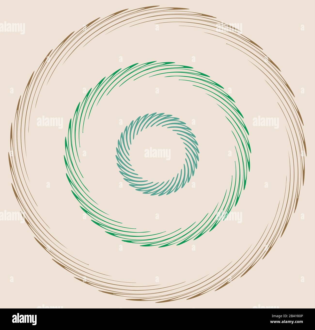 Single mottled, multi-color and colorful spiral, swirl, twirl element ...