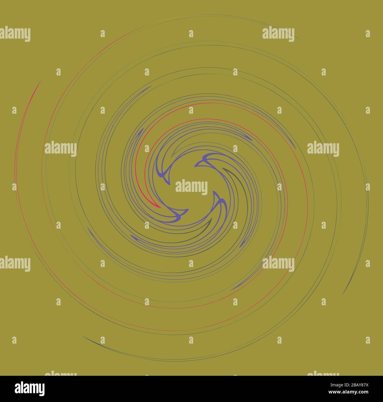 Single mottled, multi-color and colorful spiral, swirl, twirl element ...