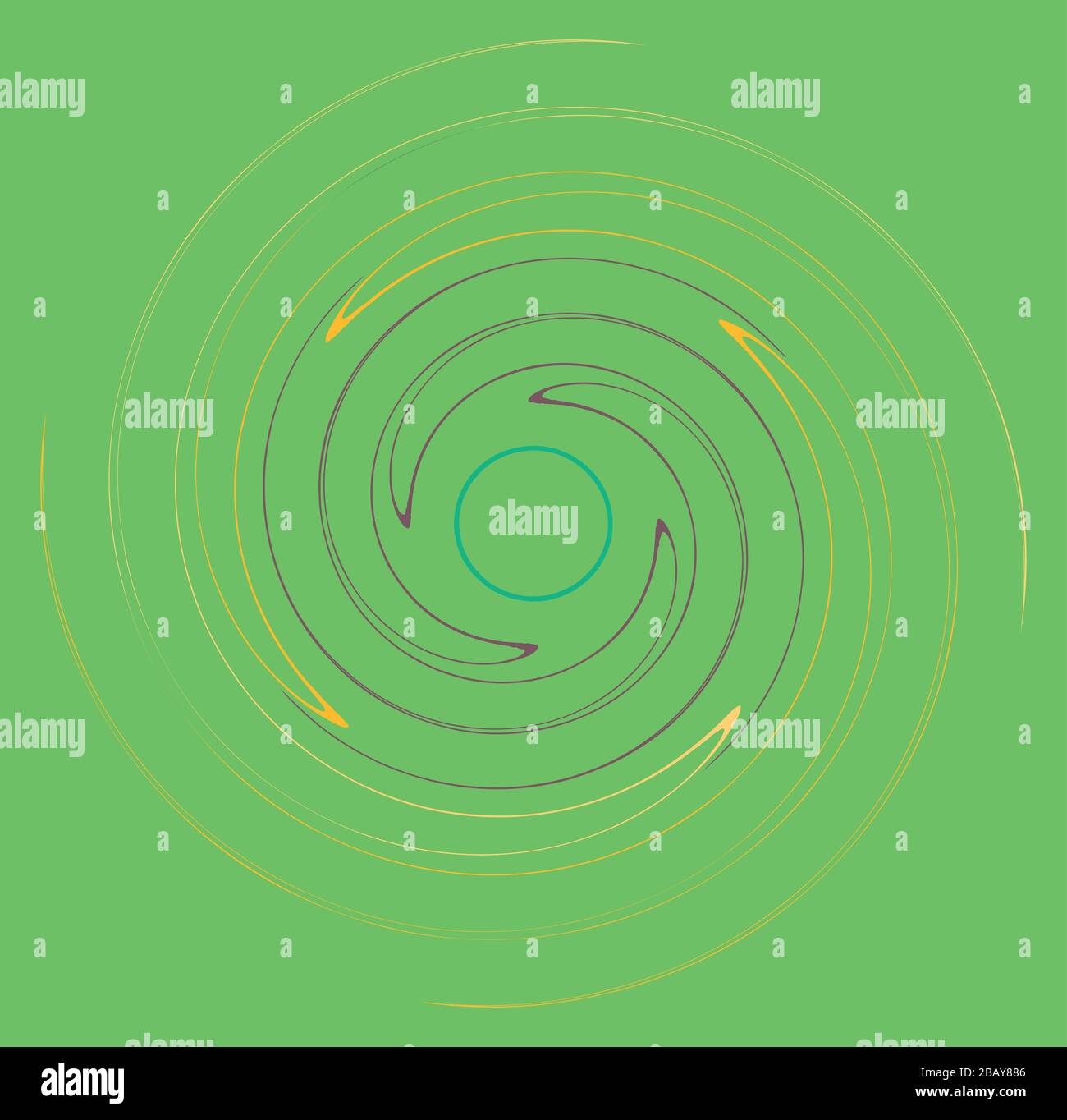 Single mottled, multi-color and colorful spiral, swirl, twirl element ...