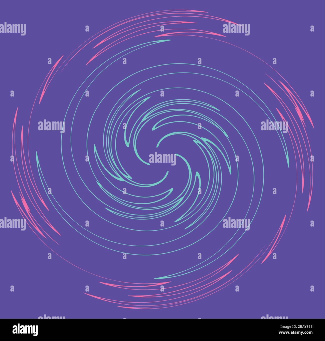 Single mottled, multi-color and colorful spiral, swirl, twirl element ...