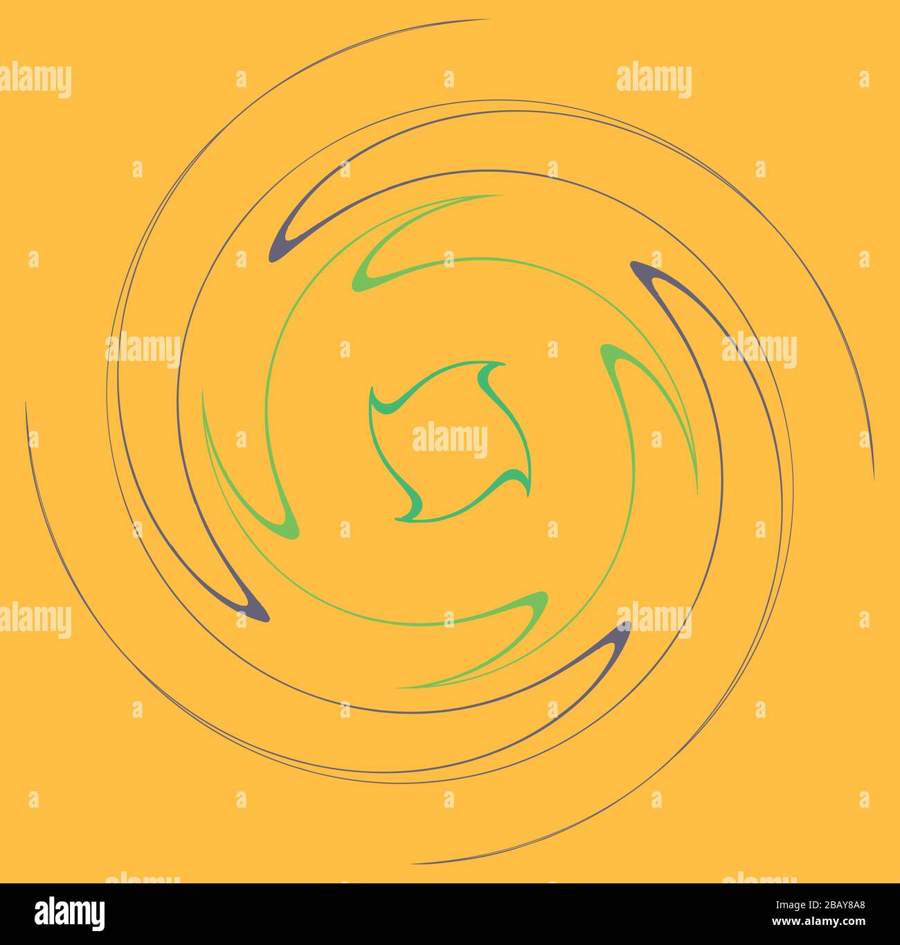 Single mottled, multi-color and colorful spiral, swirl, twirl element ...