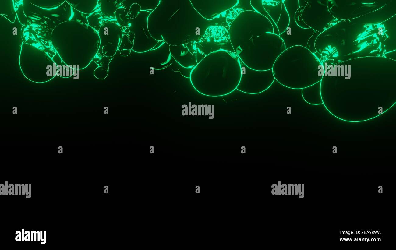 Digital illustration of multiplying bacterial cells against a black ...