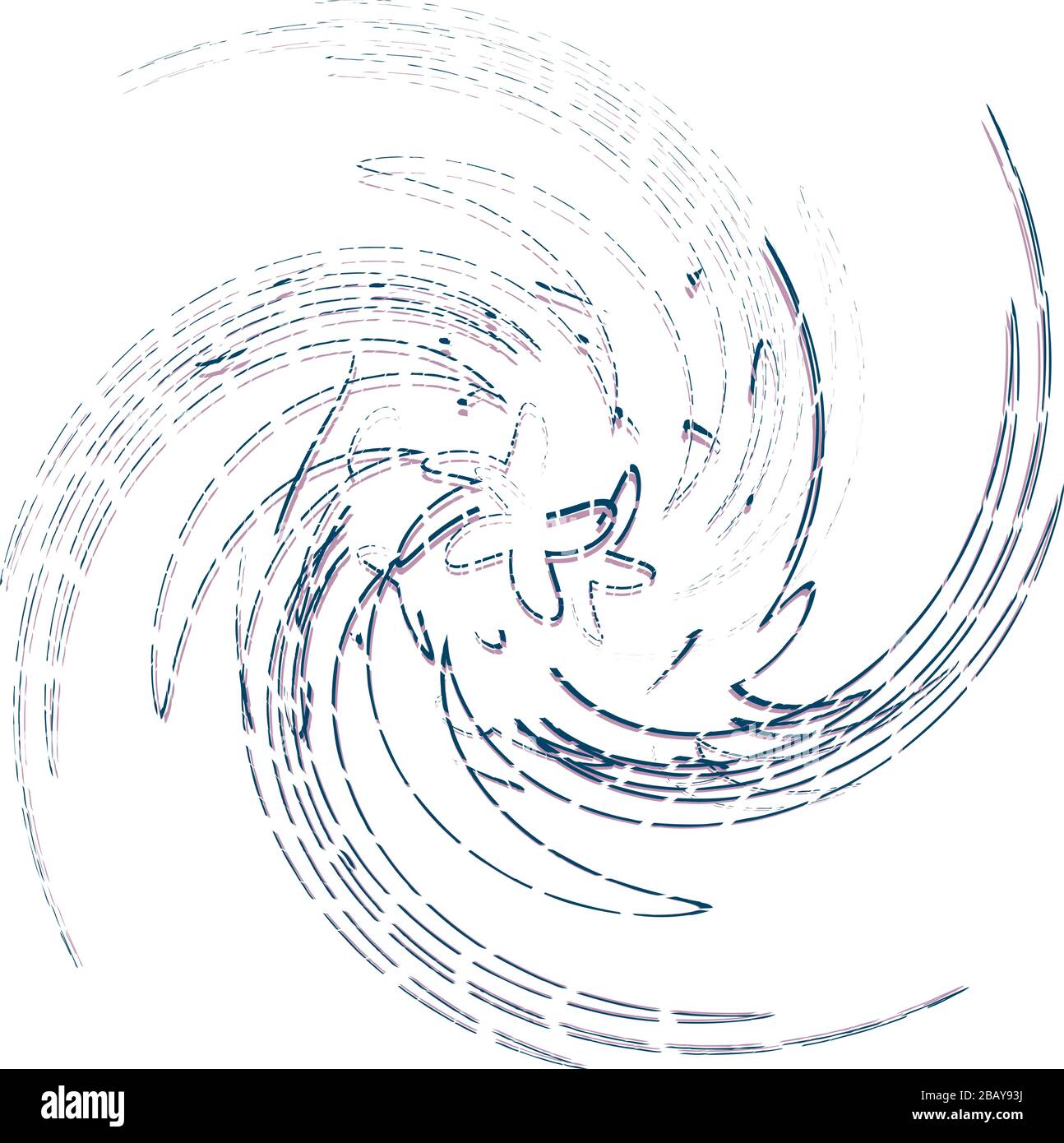 Single-colored, monochrome twirl, swirl. Shape with rotation, spin ...