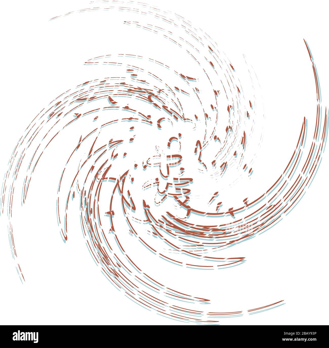 Single-colored, monochrome twirl, swirl. Shape with rotation, spin ...