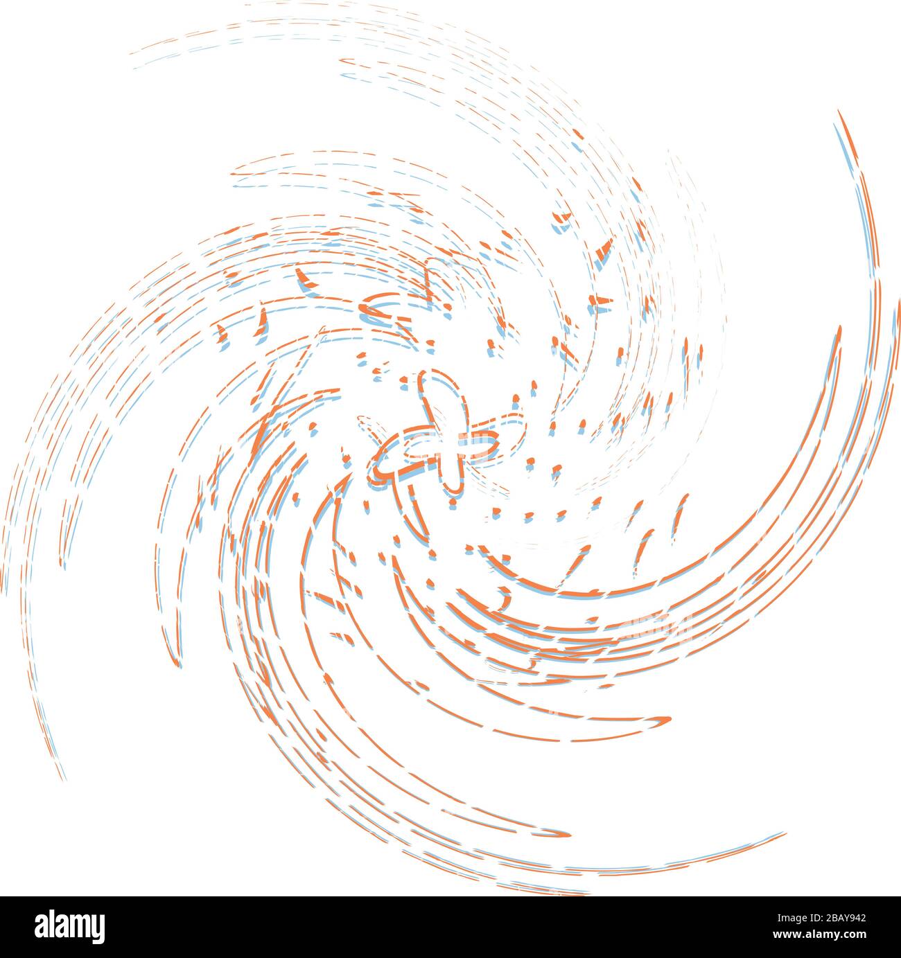 Single-colored, monochrome twirl, swirl. Shape with rotation, spin ...