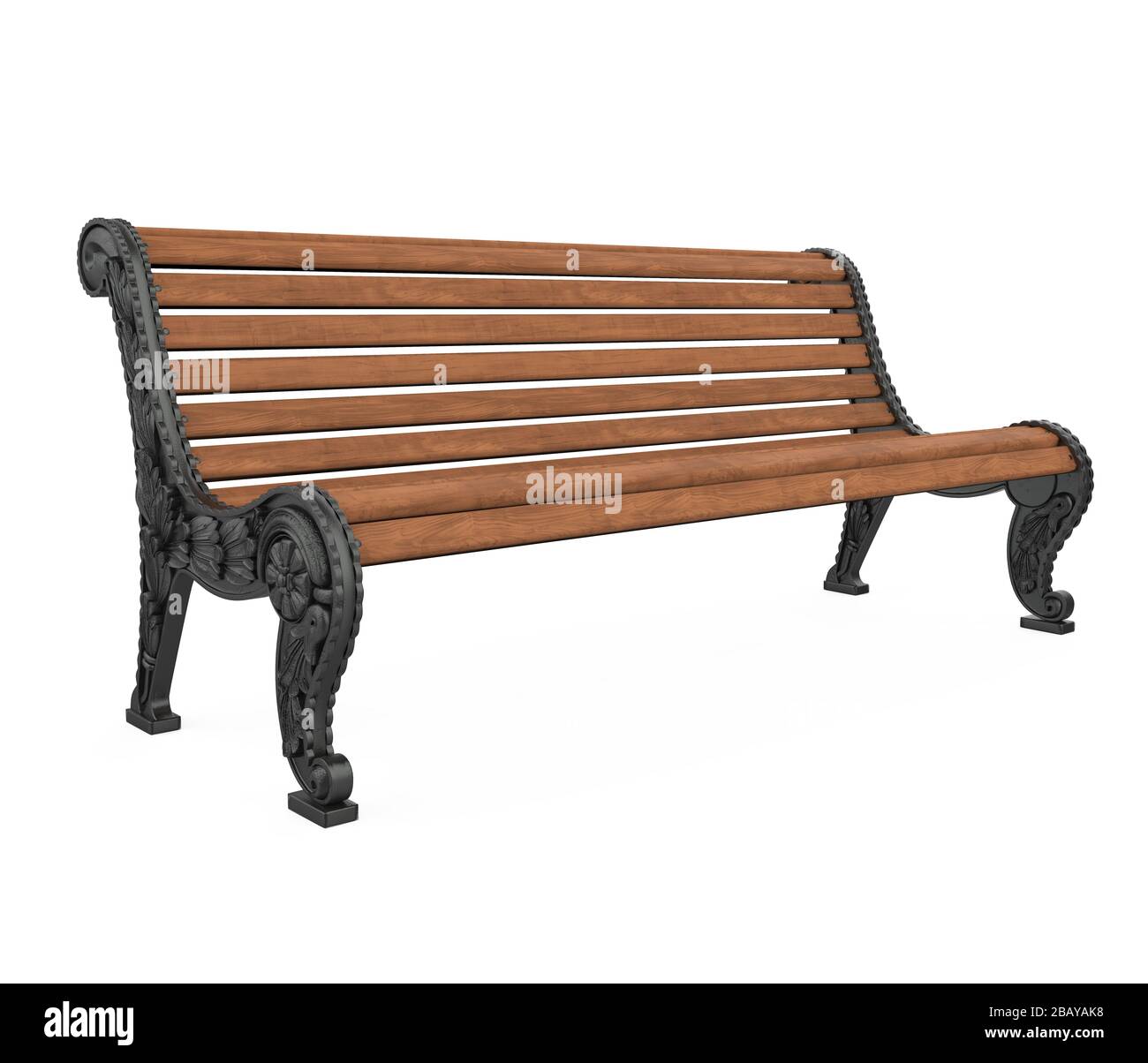 Wooden Park Bench Isolated Stock Photo - Alamy