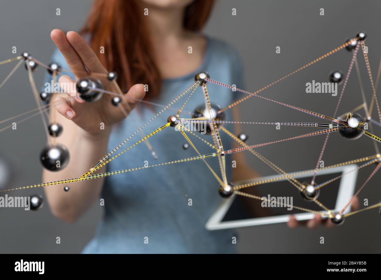 A hand touching map point, network connection, international meaning ...