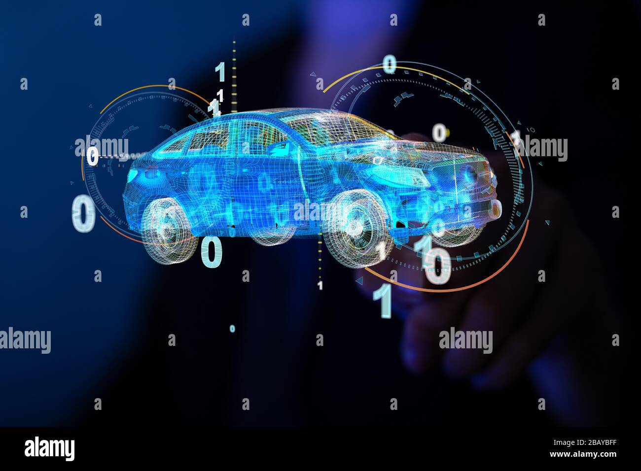 A digital car technology smart in virtuel room Stock Photo - Alamy