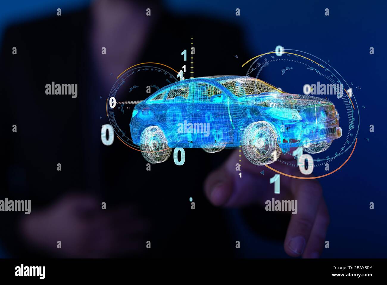 A digital car technology smart in virtuel room Stock Photo - Alamy