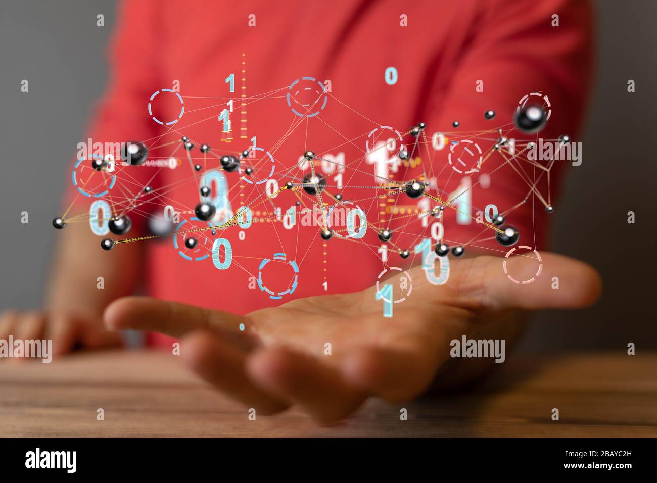 A connected symbols for digital, interactive and global communication ...