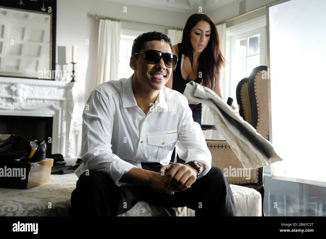 Actor and singer Quincy Brown on set of a music video on July 18, 2010 ...