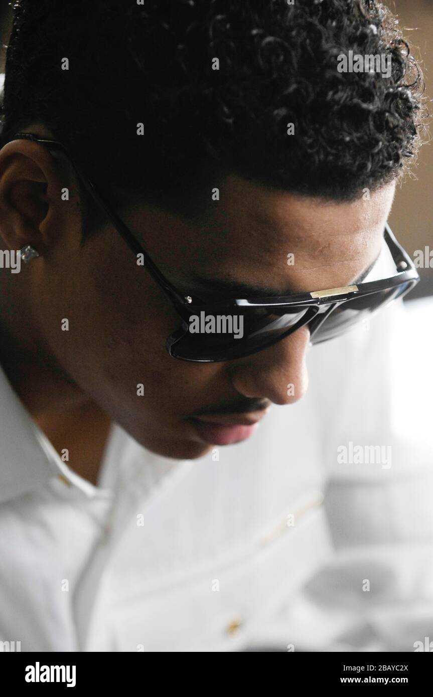 Actor and singer Quincy Brown on set of a music video on July 18, 2010 ...