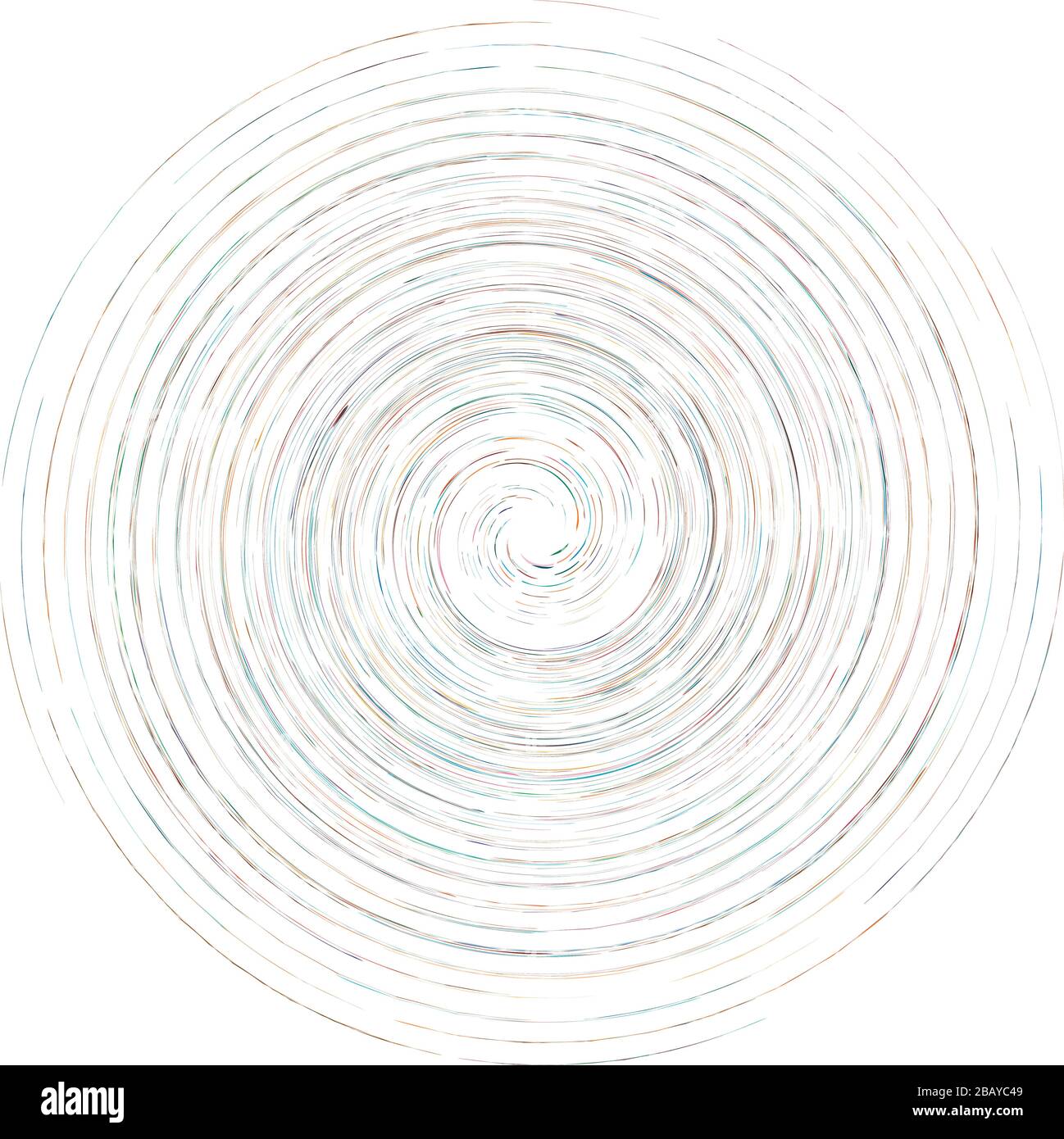 Single mottled, multi-color and colorful spiral, swirl, twirl element ...