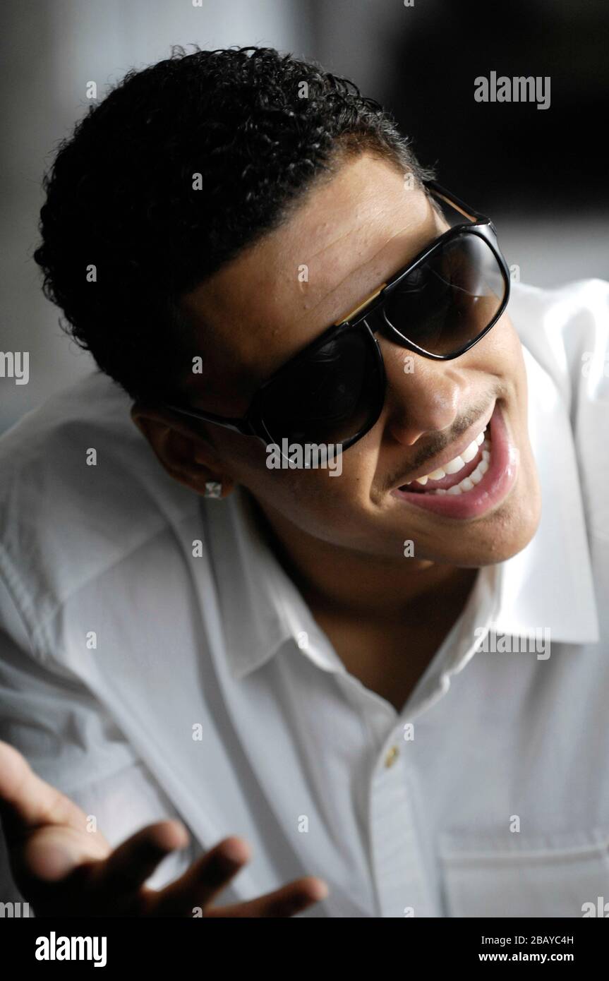 Actor and singer Quincy Brown on set of a music video on July 18, 2010 ...
