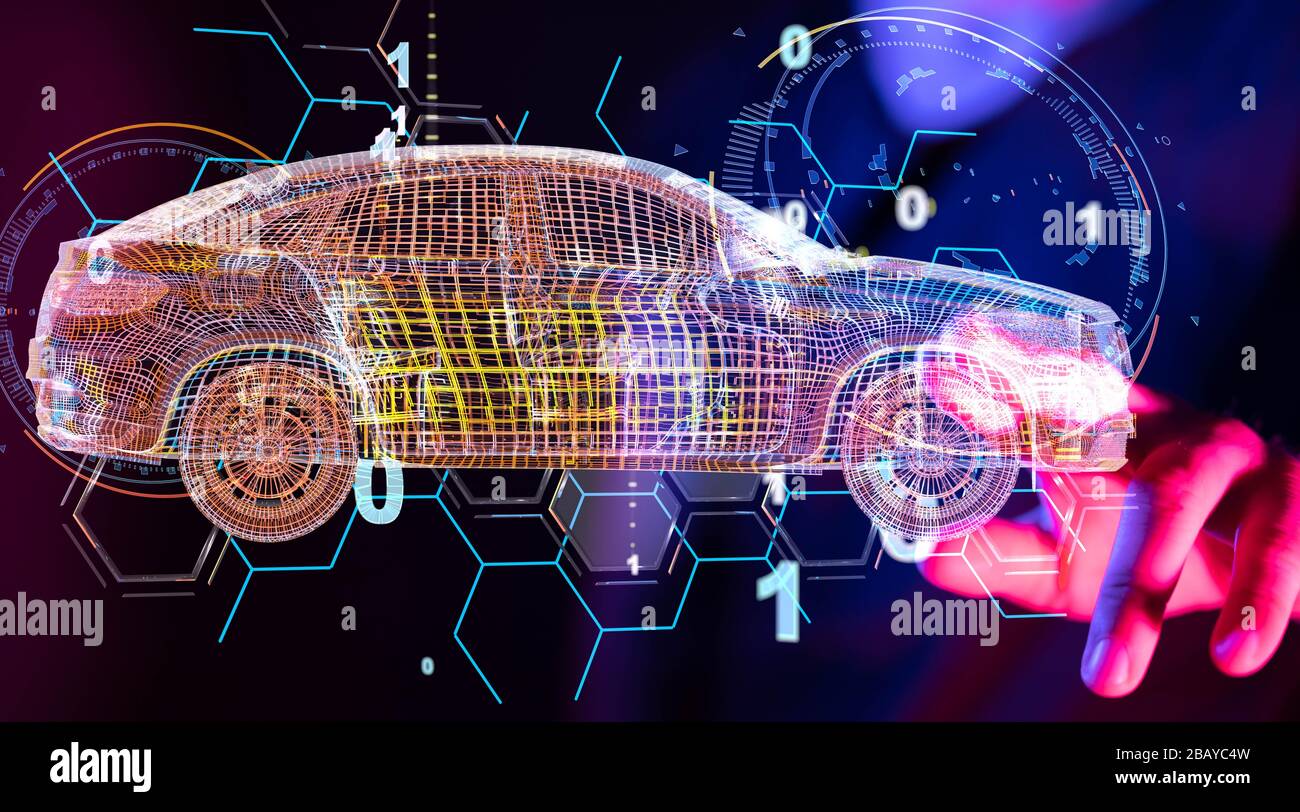 A digital car technology smart in virtuel room Stock Photo - Alamy