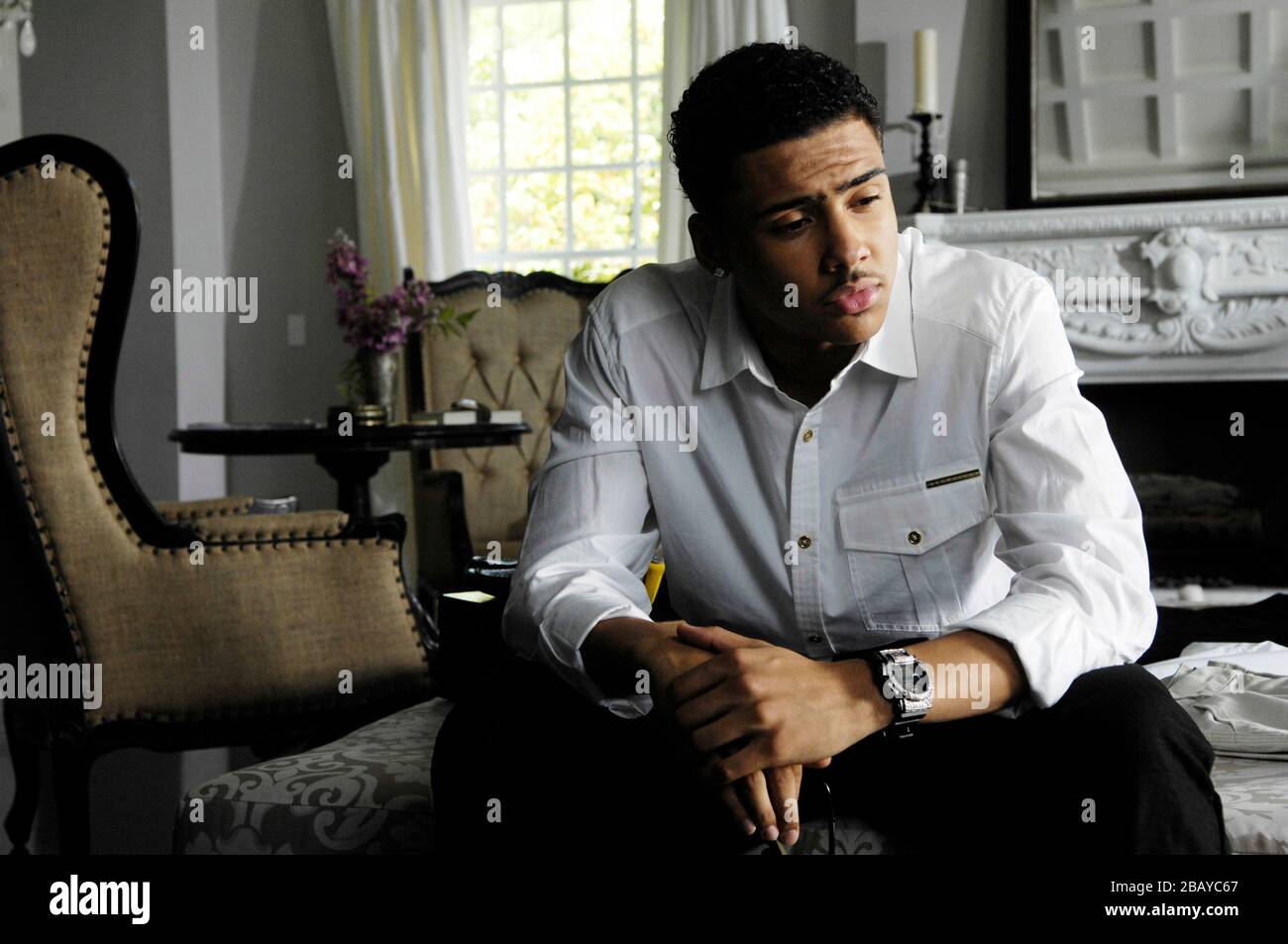 Actor and singer Quincy Brown on set of a music video on July 18, 2010 ...