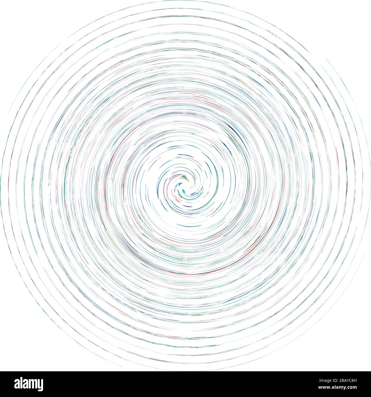 Single mottled, multi-color and colorful spiral, swirl, twirl element ...