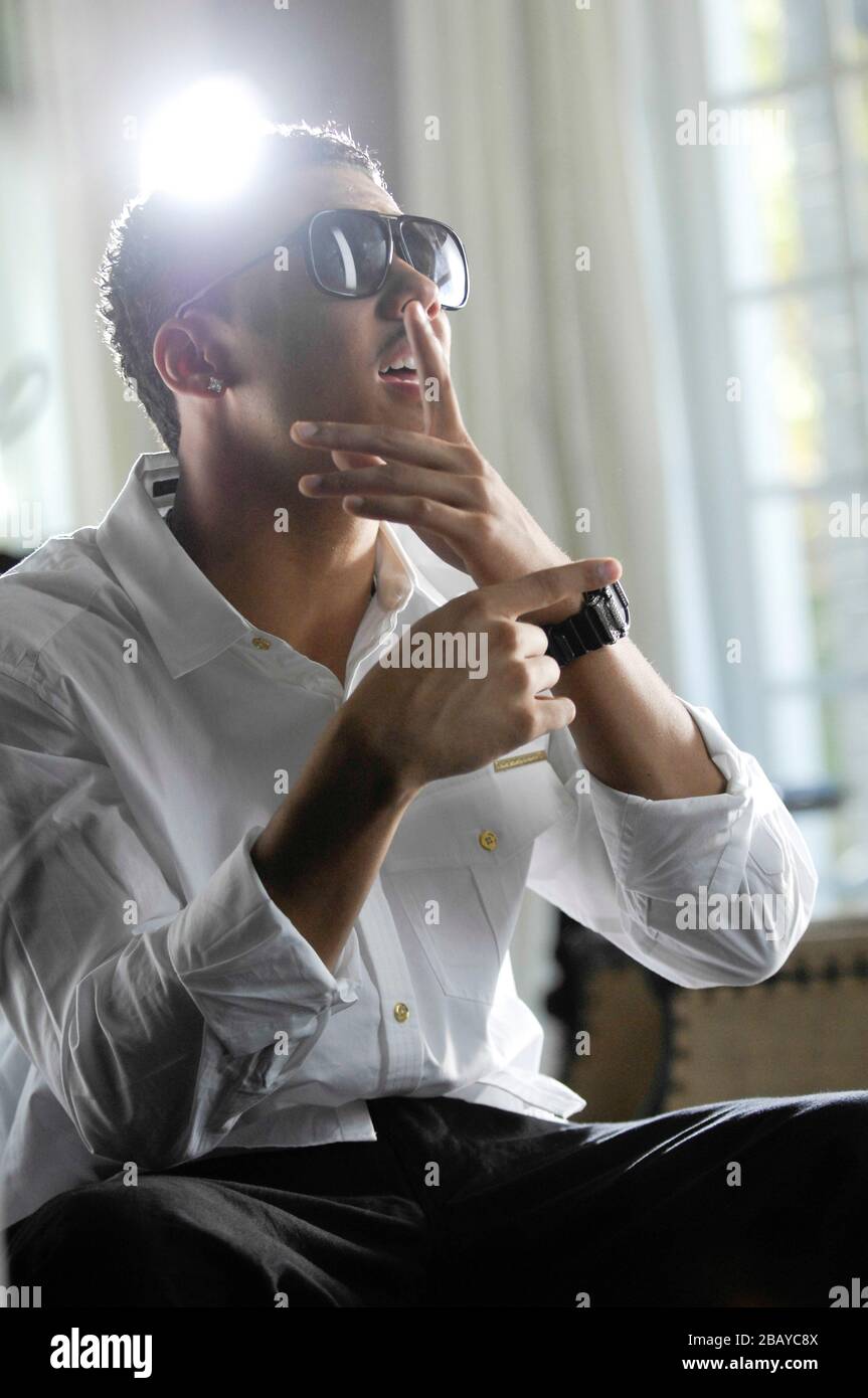 Actor and singer Quincy Brown on set of a music video on July 18, 2010 in Los Angeles ...