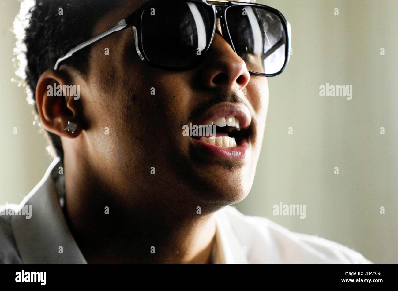 Actor and singer Quincy Brown on set of a music video on July 18, 2010 ...