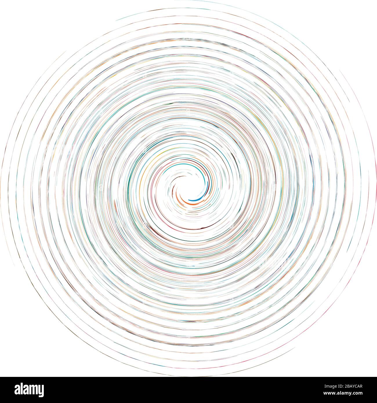 Single mottled, multi-color and colorful spiral, swirl, twirl element ...