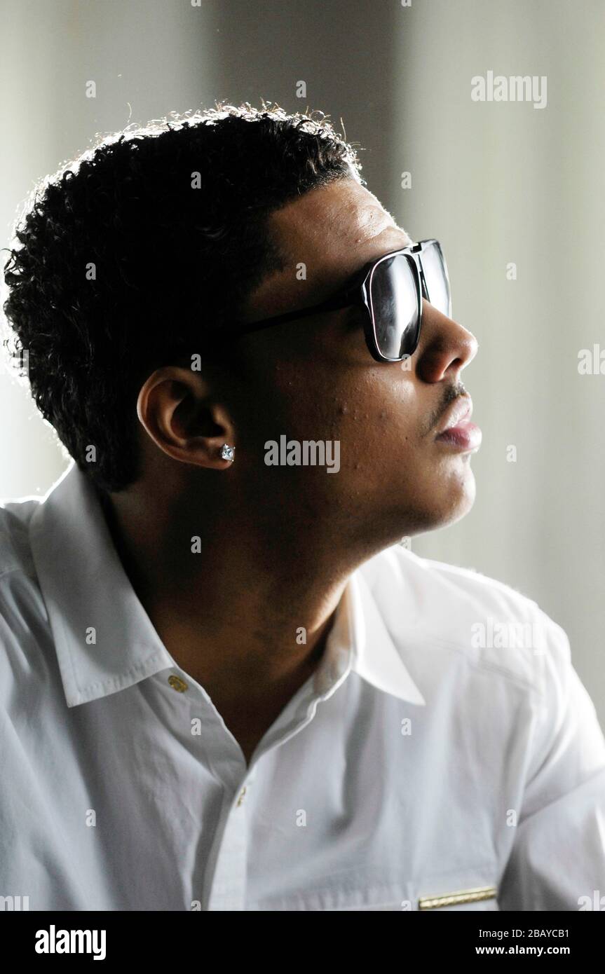 Actor and singer Quincy Brown on set of a music video on July 18, 2010 ...