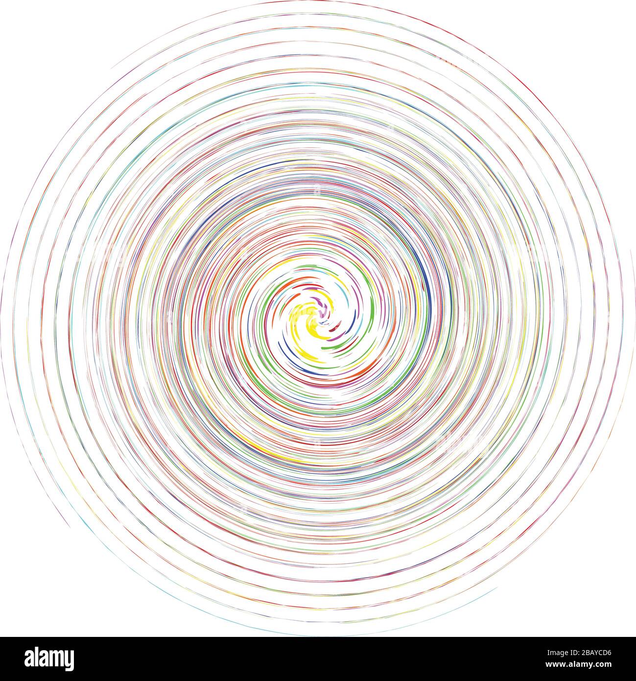 Single mottled, multi-color and colorful spiral, swirl, twirl element ...