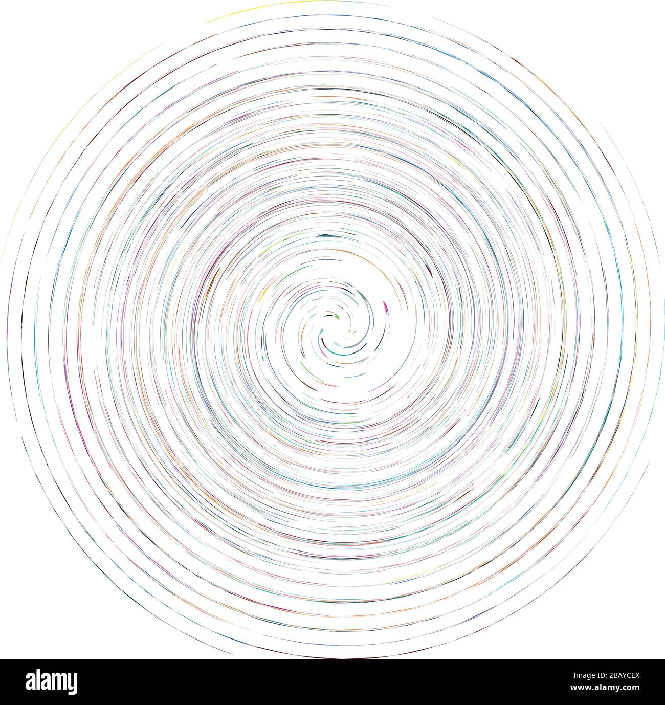 Single mottled, multi-color and colorful spiral, swirl, twirl element ...