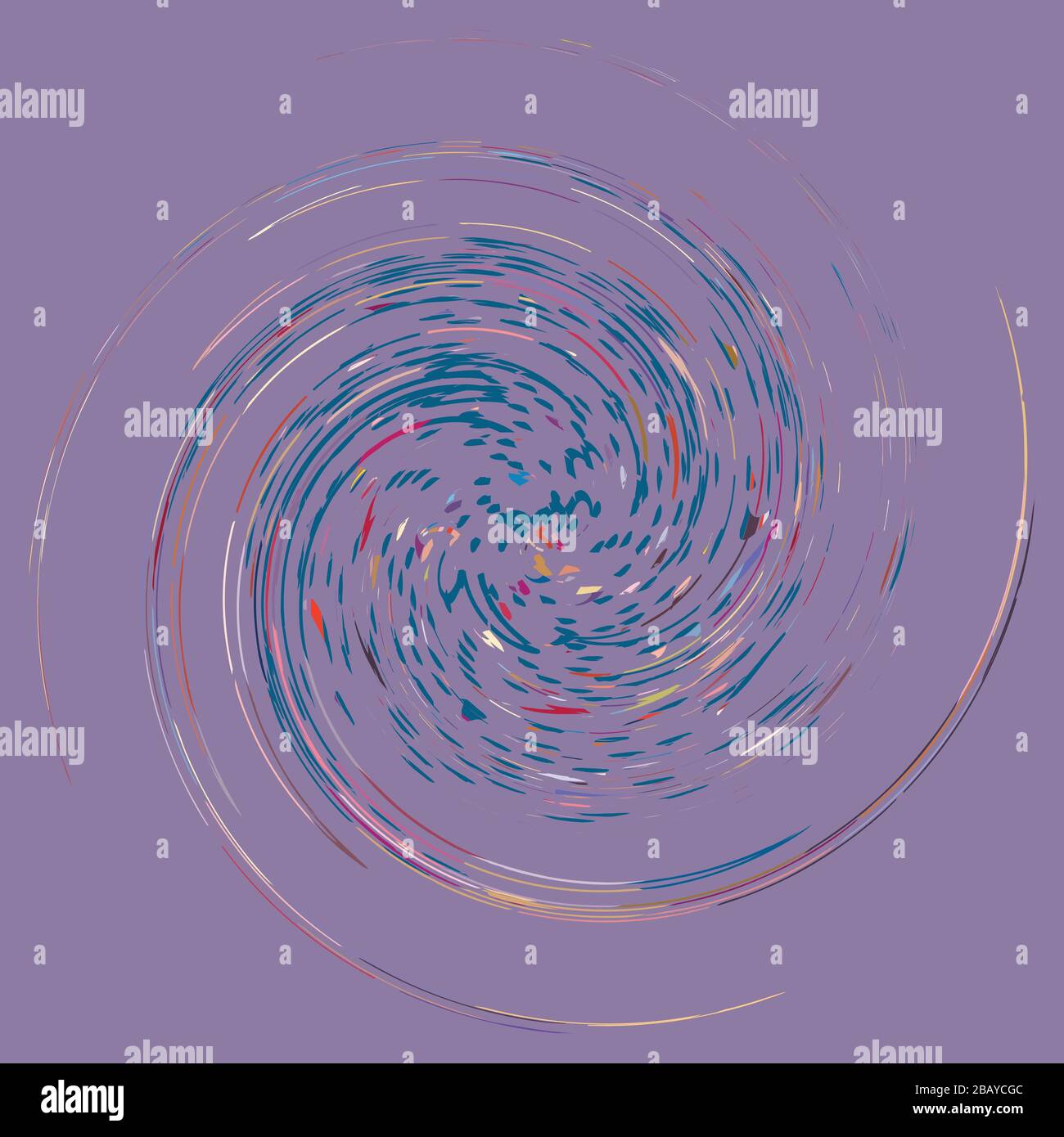 Single mottled, multi-color and colorful spiral, swirl, twirl element ...