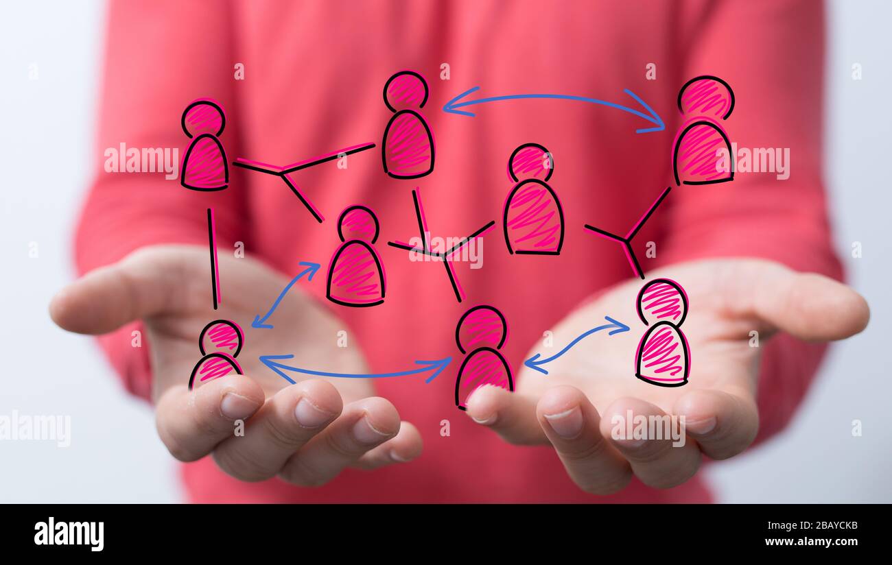 A team work connection digital concept Stock Photo - Alamy