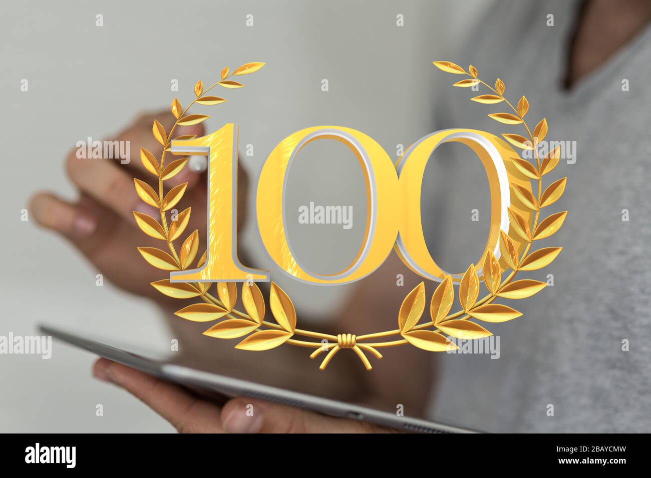 A 100 Anniversary 3d numbers. Poster template for Celebrating 100 ...
