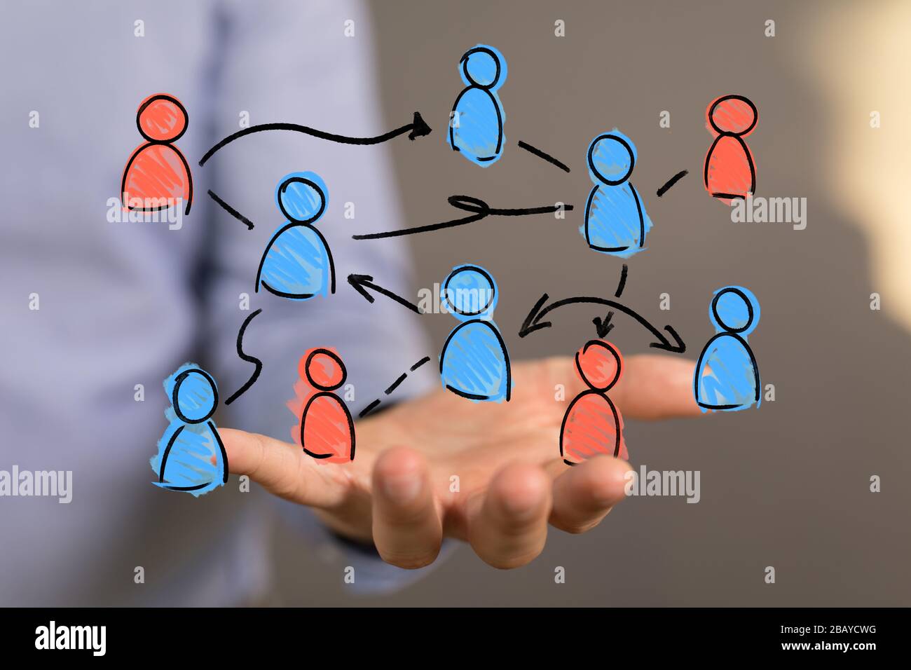A group of people talking in social network Stock Photo - Alamy