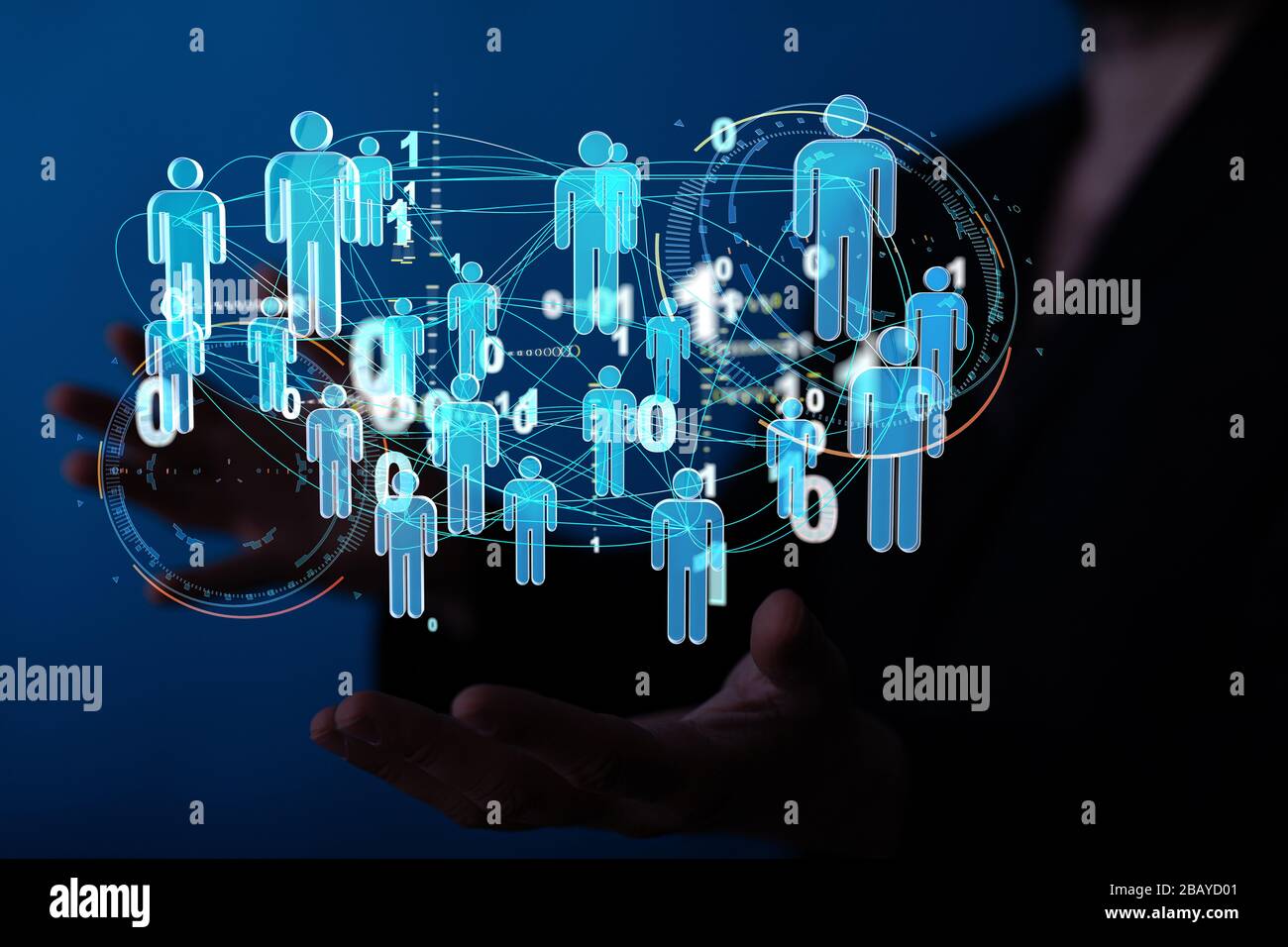 A Lines connected with dots as social communication concept Stock Photo ...