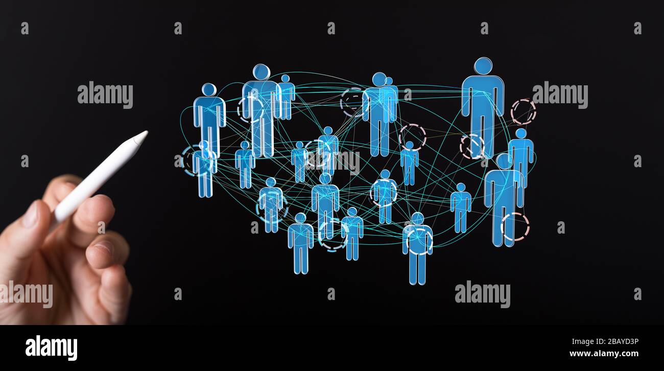 A connected symbols for digital, interactive and global communication ...