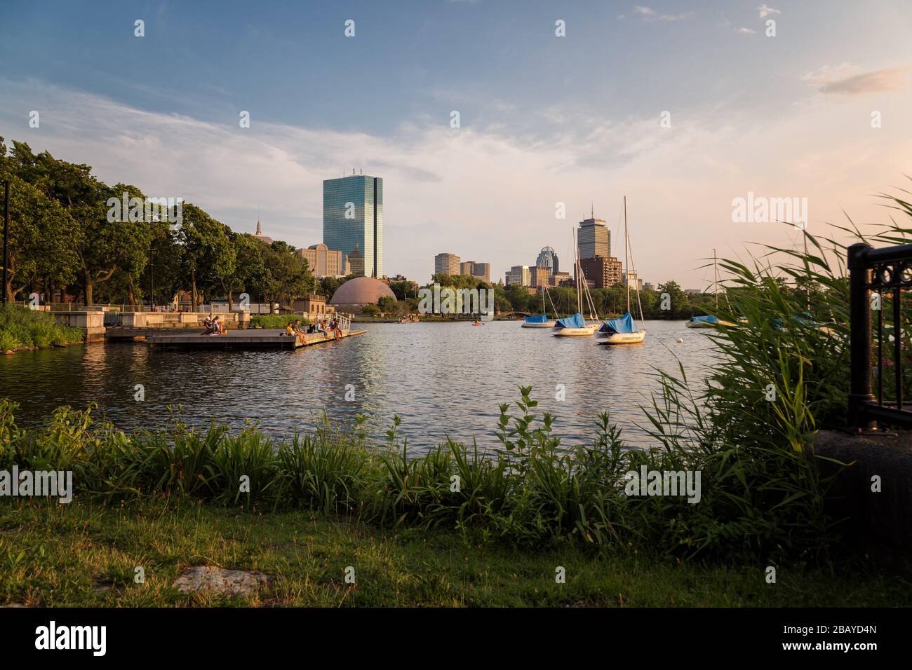 A Summer Day Sunset in Boston City Stock Photo - Alamy