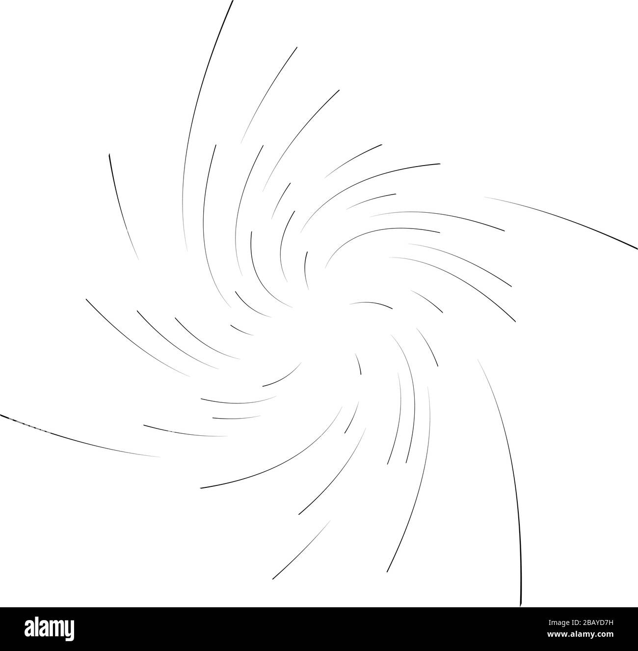 Monochrome volute, vortex shapes. Twisted helix elements. Rotation ...