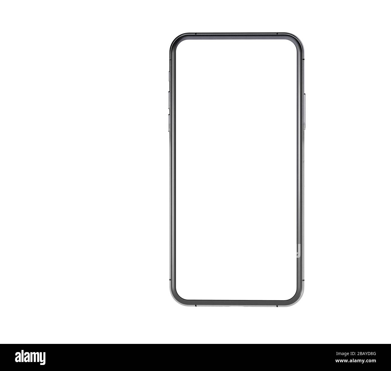 Smartphone with a white screen behind a white background Stock Photo ...