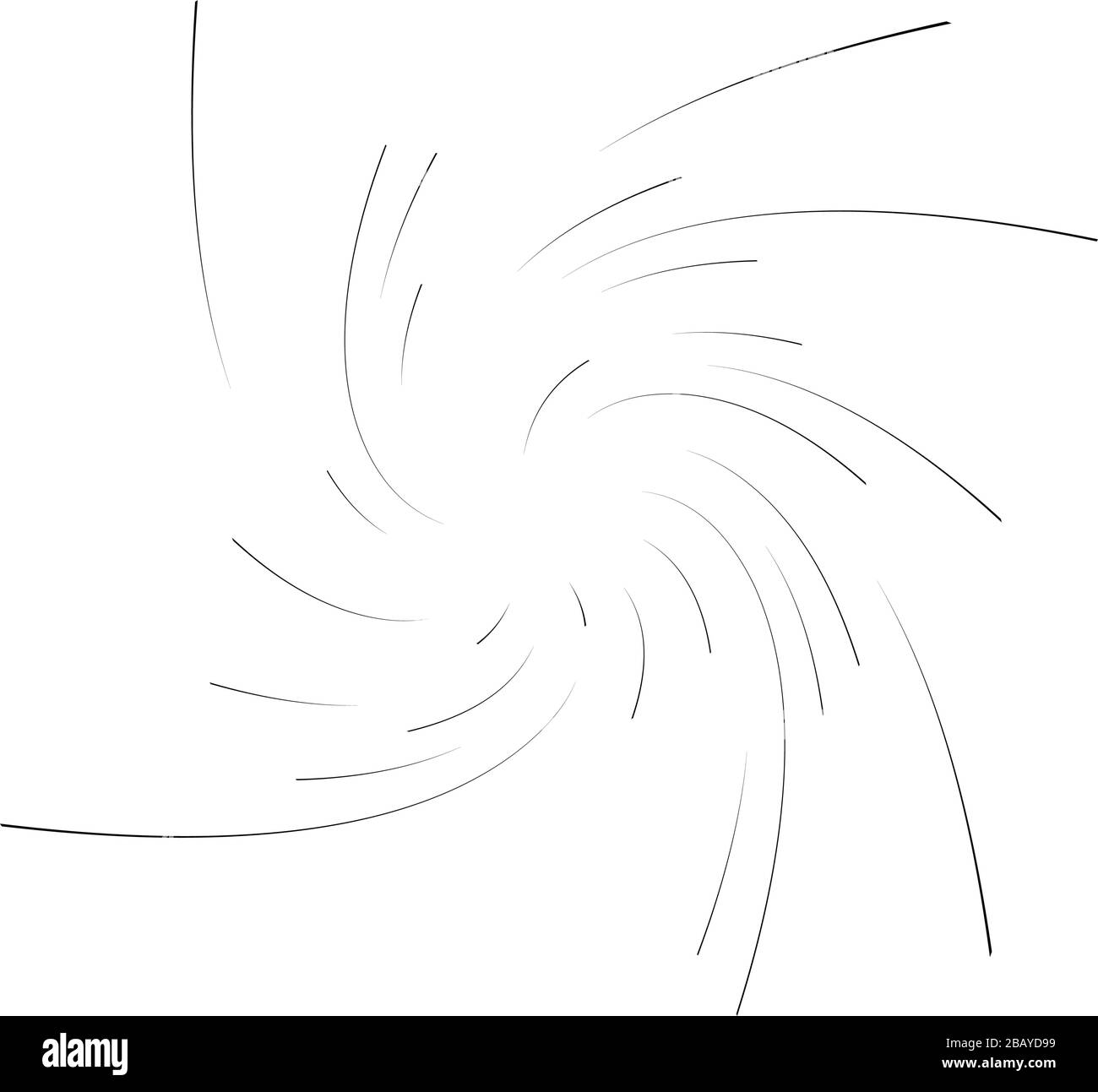 Monochrome volute, vortex shapes. Twisted helix elements. Rotation ...