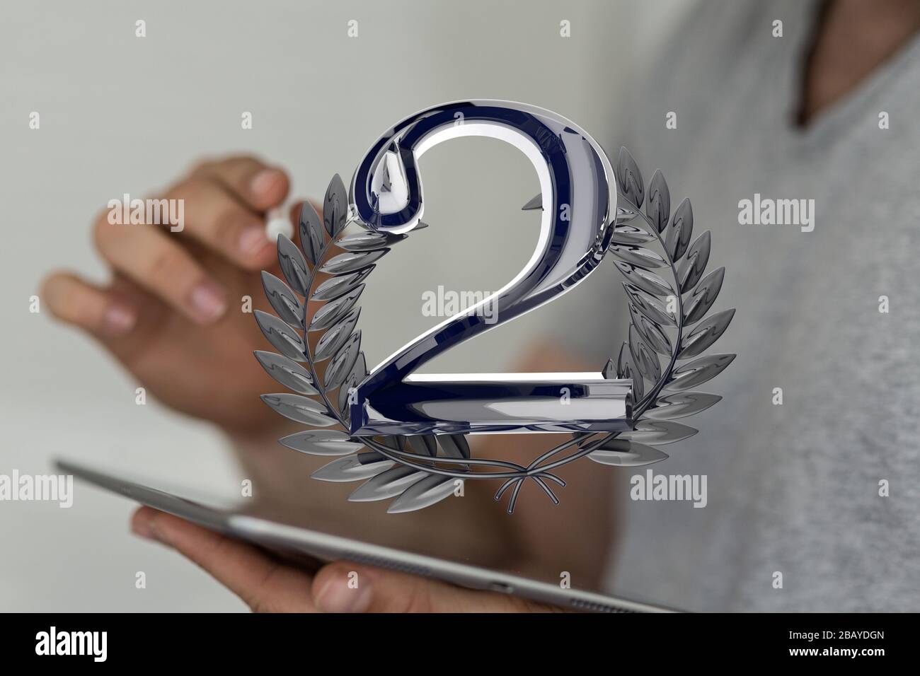 A 3d 2 Years or award Anniversary Illustration Stock Photo - Alamy