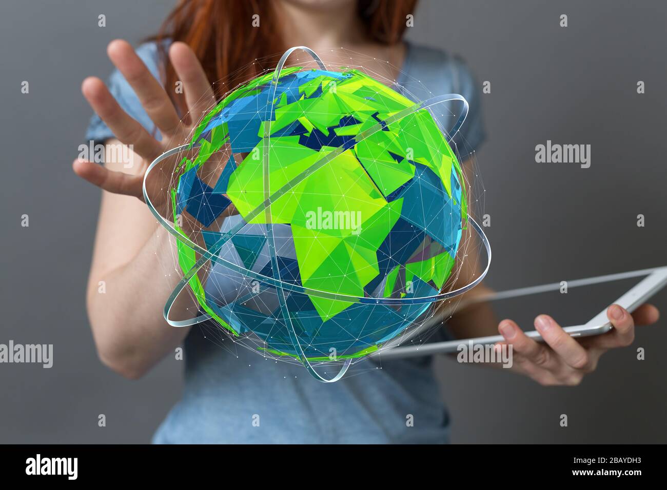 A digital earth connection concept 3d Stock Photo - Alamy
