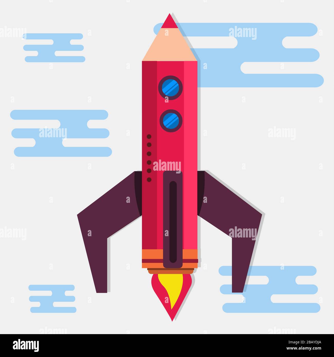pencil rocket symbol flying vector illustration Stock Vector Image ...