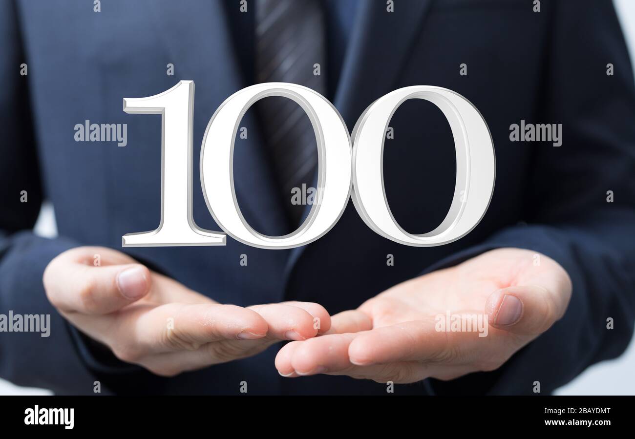 A 100 Anniversary 3d numbers. Poster template for Celebrating 100 ...